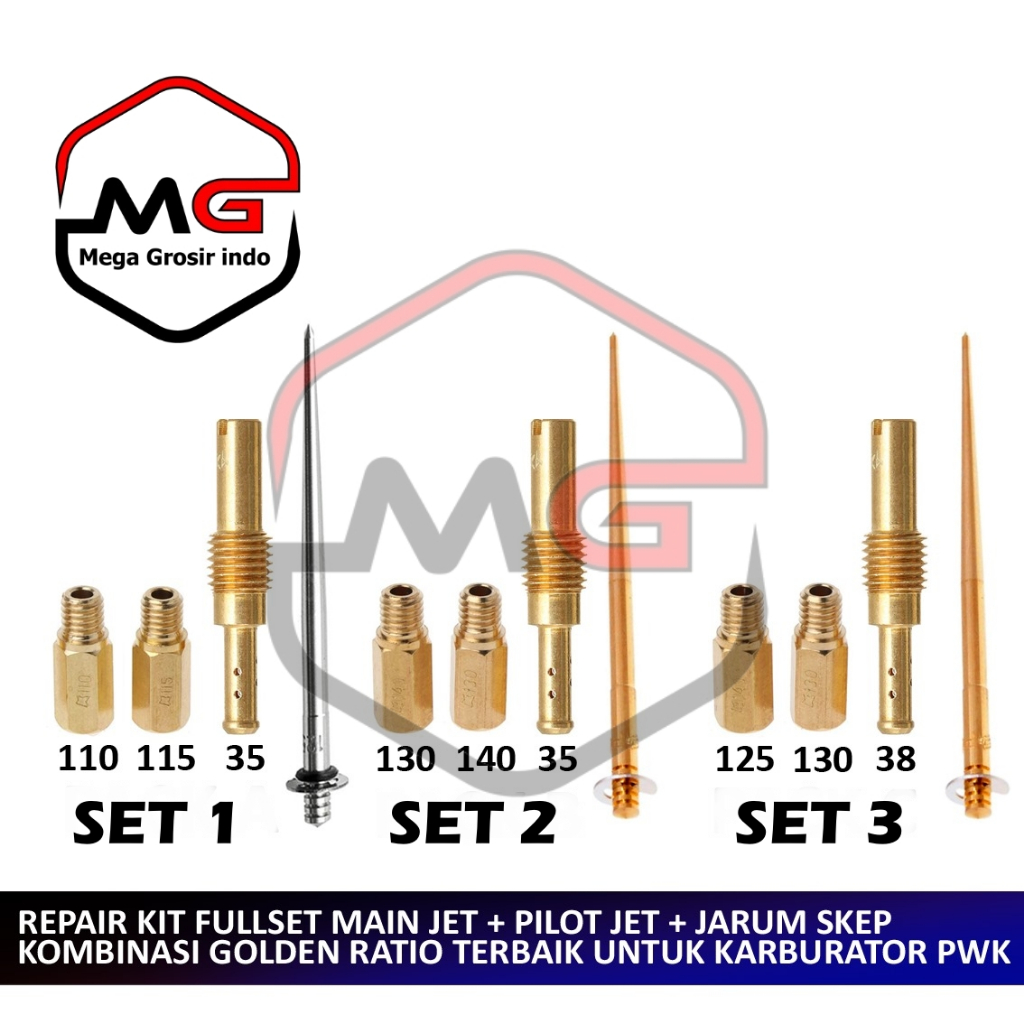 Jual REPAIR KIT SET PWK 24 26 28 30 32 34 MAIN JET PILOT JET JARUM SKEP 110 115 35 ATAU 130 140 ...