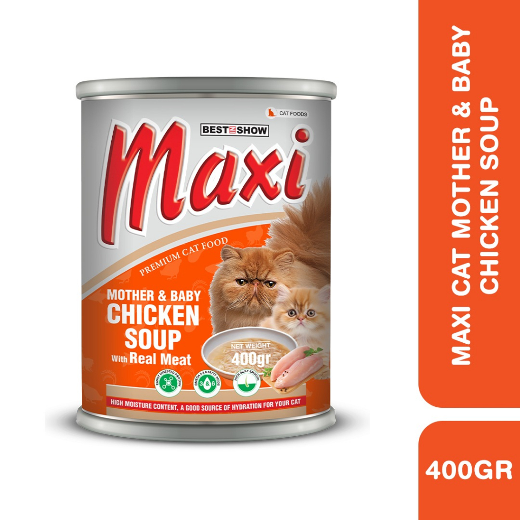Jual Maxi Cat Mother & Baby Chicken Soup With Real Meat 400gr - Makanan ...