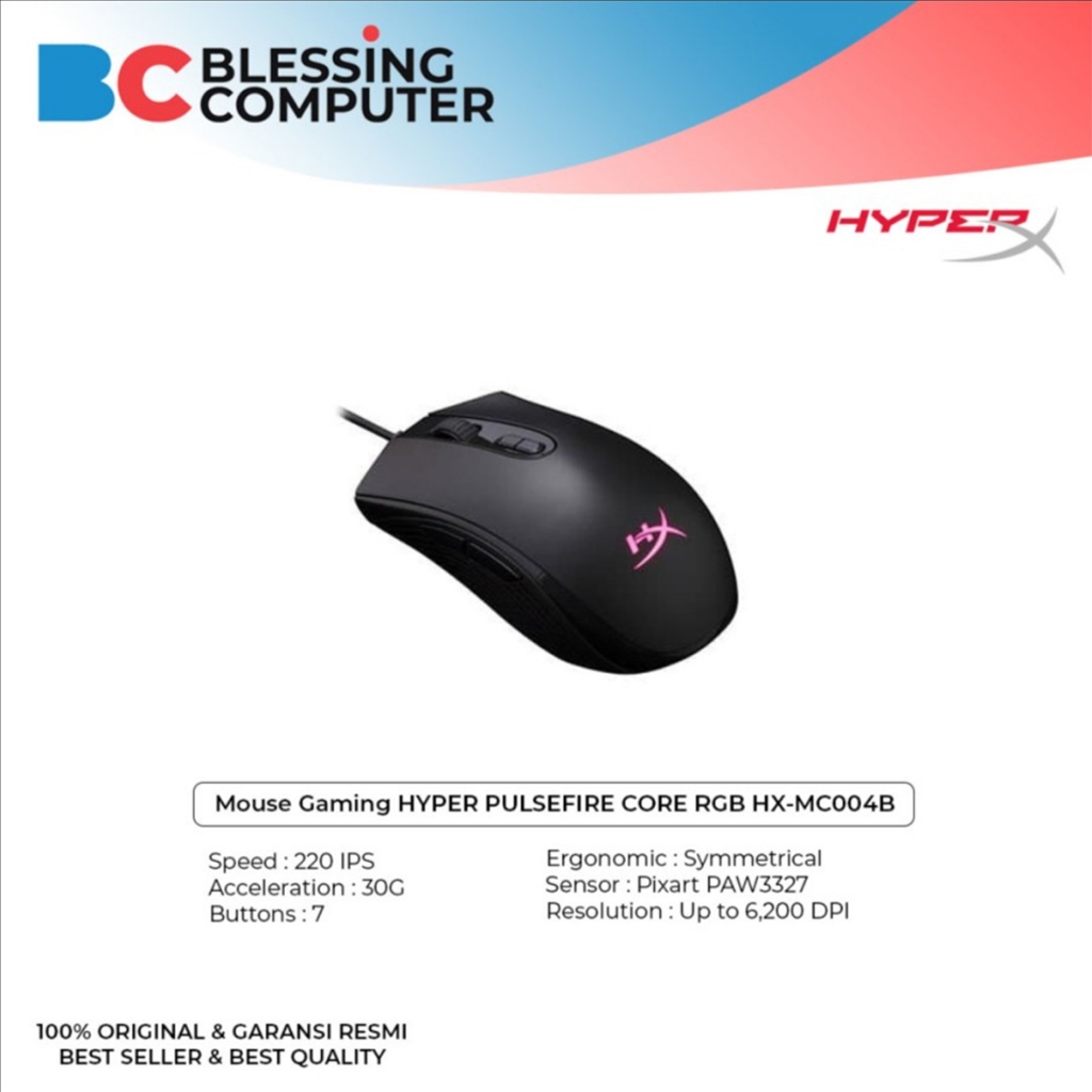 Jual Mouse Gaming HYPERX PULSEFIRE CORE RGB HX-MC004B | Shopee Indonesia