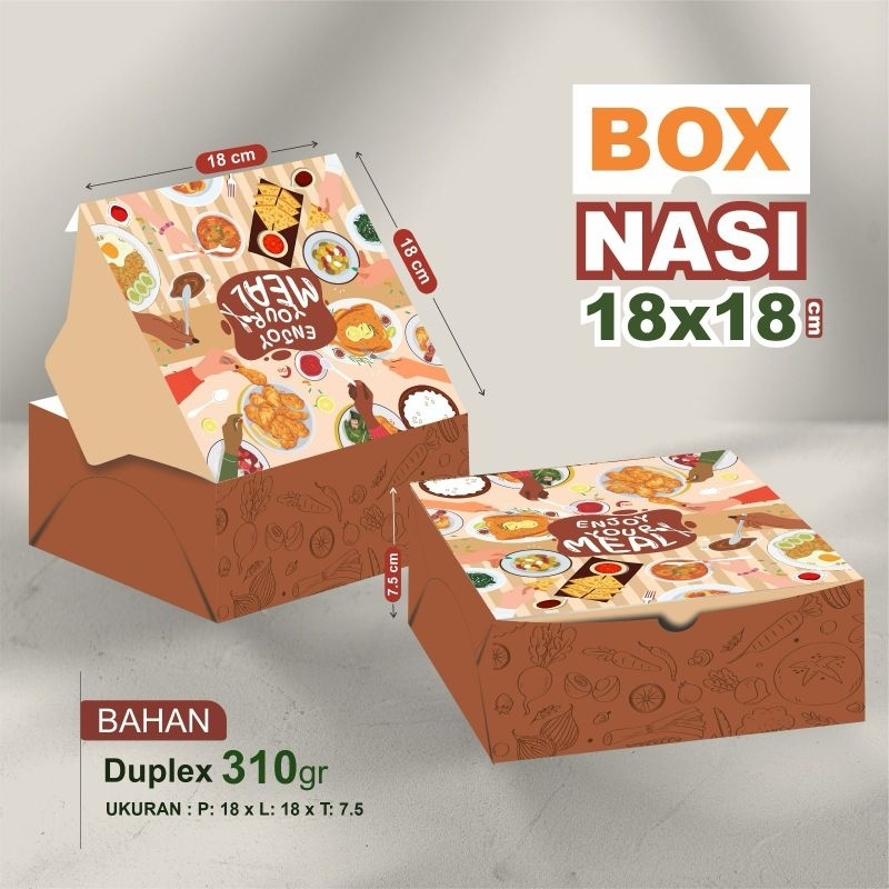 Jual DUS NASI 18 X 18 | KOTAK NASI | BOX CATERING | DUS NASI MOTIF ...