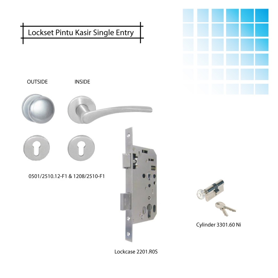 Jual Lockset Kunci Pintu Kasir 0501/2510.12-F1 & 1208/2510-F1/2511-F1 ...