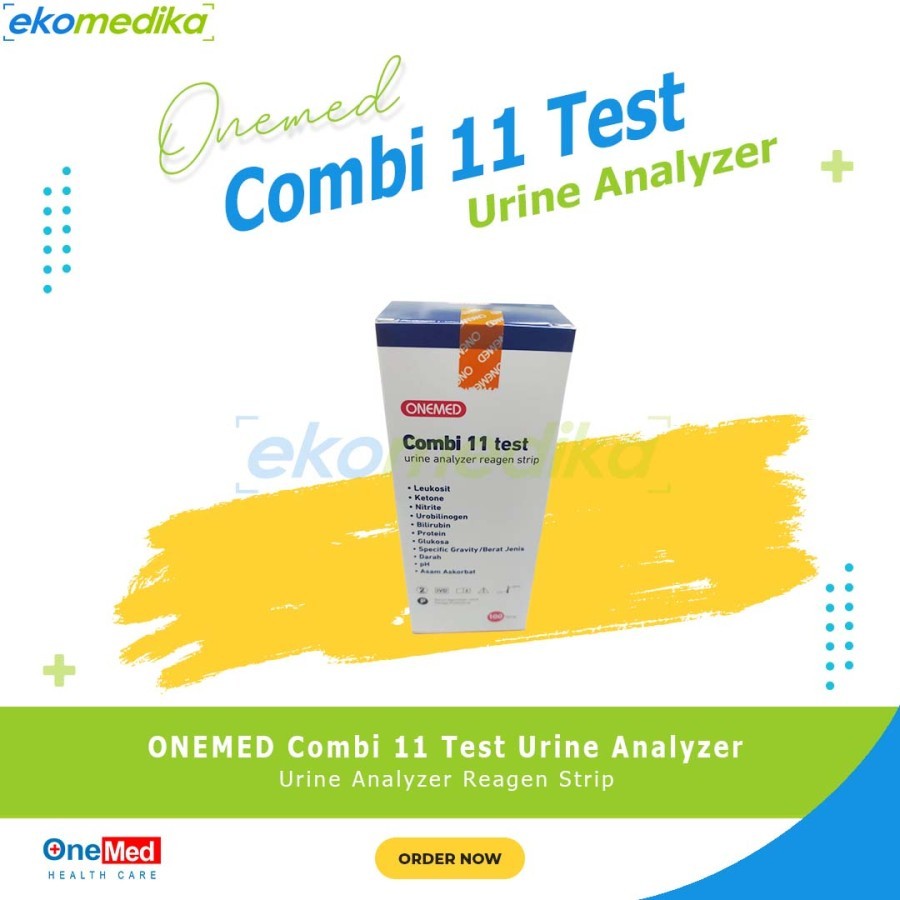 Jual ONEMED Combi 11 Test Urine Analyzer Reagen Strip / Ganti URIT 11 ...