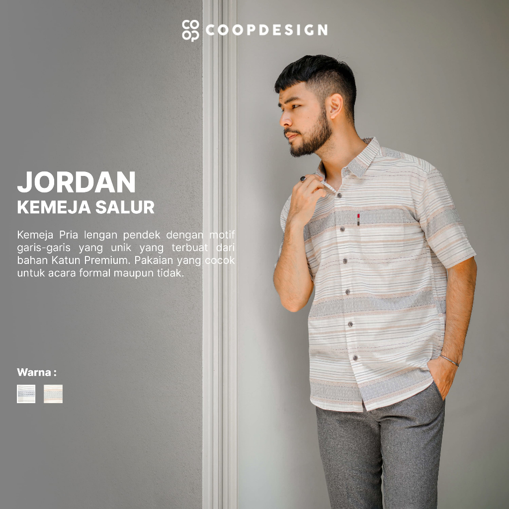 Jual Coop Design - Jordan Kemeja Salur Motif Dobby Lengan Pendek Pria ...