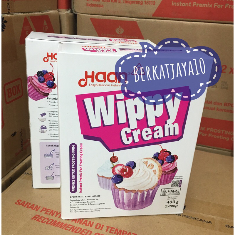 Jual Haan Wippy Cream 400gr KEMASAN BARU Whipped Cream Instant Topping ...