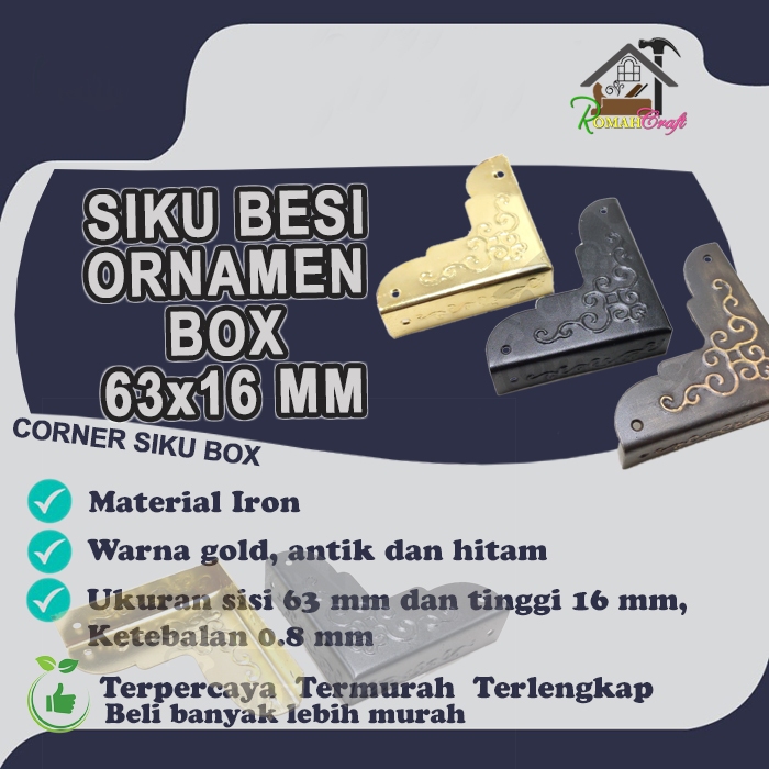 Jual Siku besi ornamen box 63x16 PT.S Corner siku box Hantaran Hiasan ...