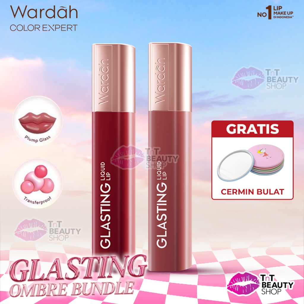 Jual [BUNDLING Get Gift] Wardah Glasting Liquid Lip - PAKET Ombre - TnT ...