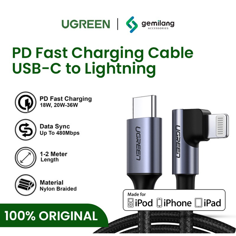 Jual Ugreen PD Fast Charging CABLE USB-C to Lightning | Shopee Indonesia
