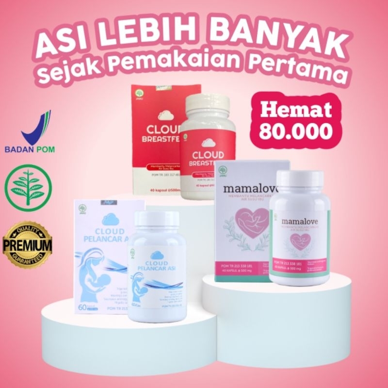 Jual BPOM (Dapat 3) PELANCAR ASI BOOSTER Cloud ASI Booster 1 Box, Mamalove 1 Box, Cloud ...