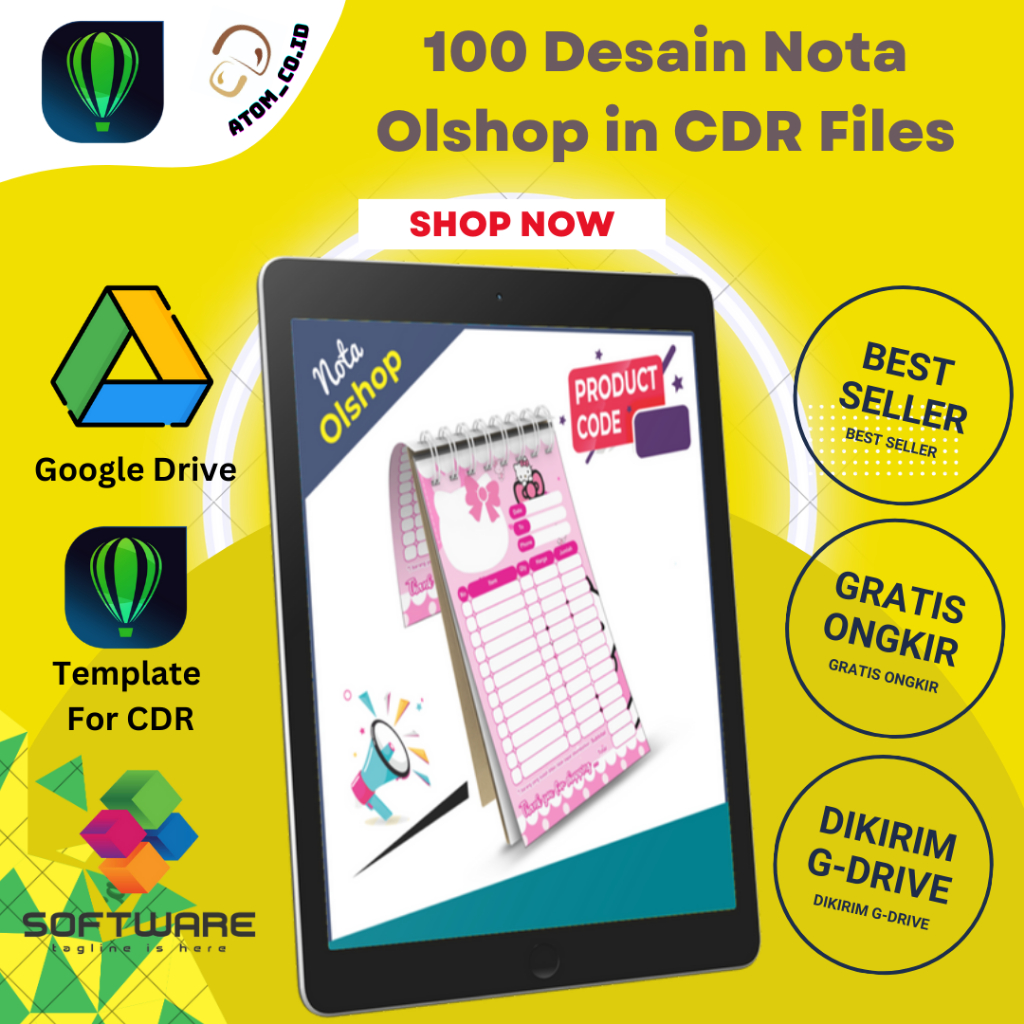 Jual 100 Desain Nota Olshop CorelDraw Files v14 | Shopee Indonesia