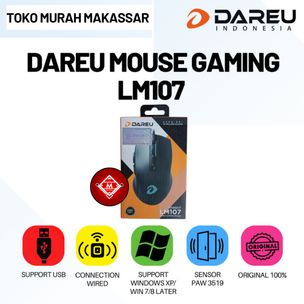 Jual MOUSE GAMING DAREU LM107 / KNIGHT LM-107 / MS007-DRU | Shopee Indonesia