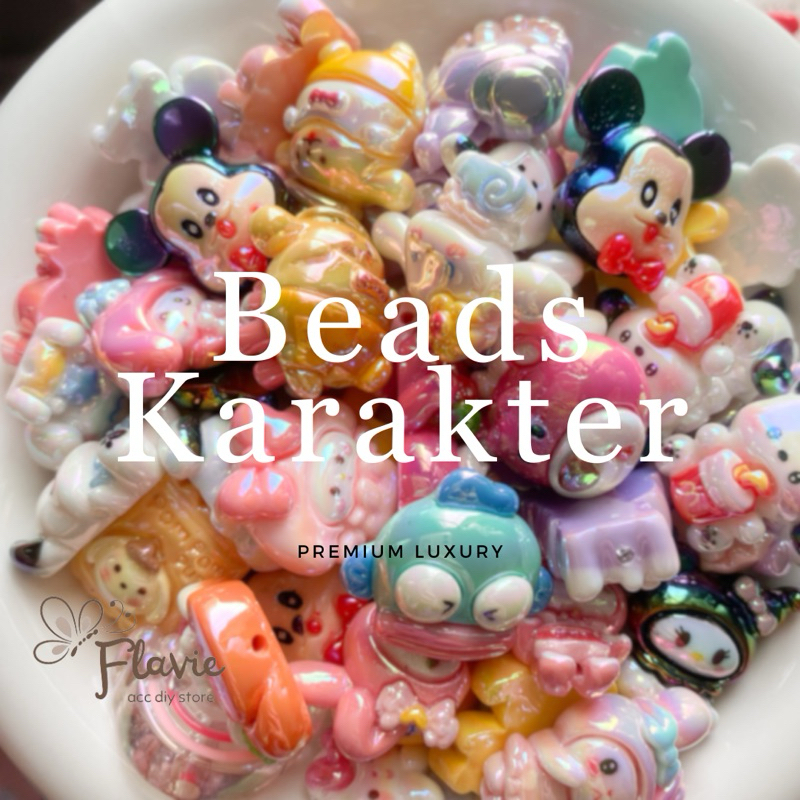 Jual part 2 • (Lubang Atasbawah) UV Holo Beads Karakter Luxury Premium ...