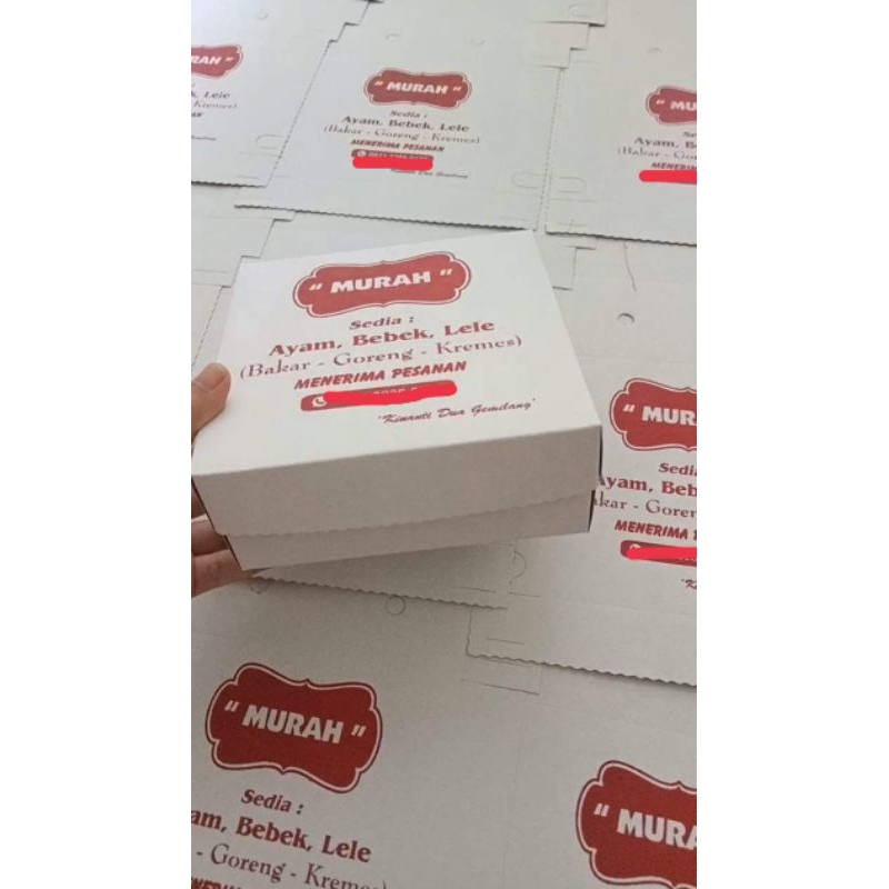 Jual Kotak Nasi Custom Sablon Snackbox Box Nasi isi 100 pcs | Shopee ...