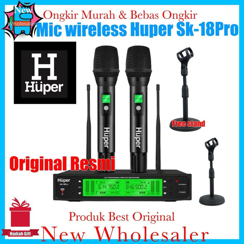 Jual Mic wireless Huper Sk18Pro Original Resmi Garansi 1 tahun Sk 18 ...