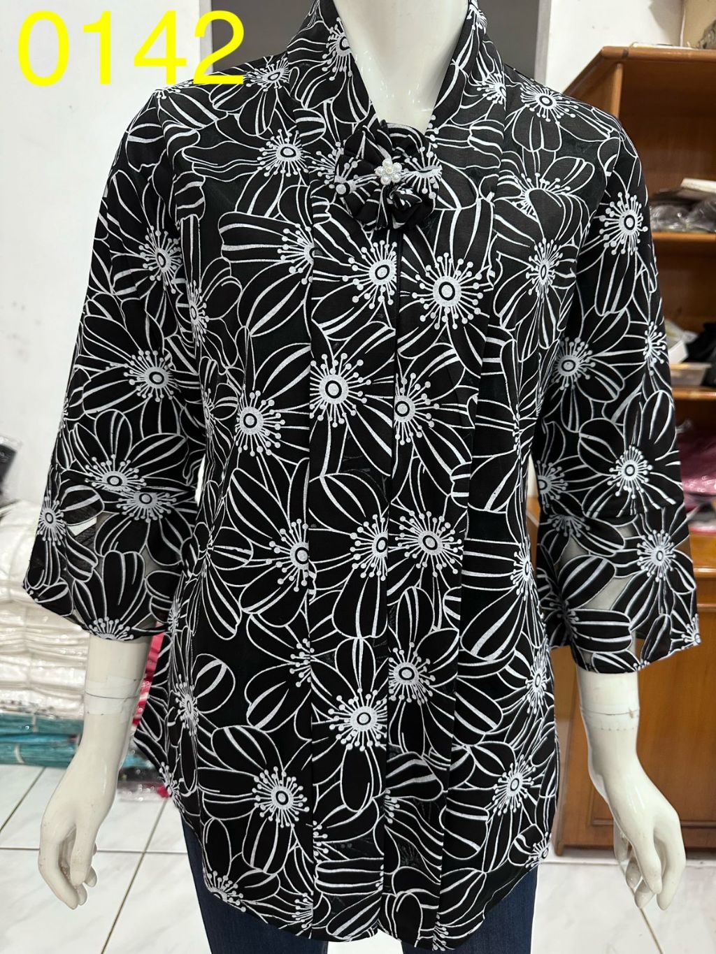 Jual 0139 kebaya kartini full organdi motif alexuez | Shopee Indonesia