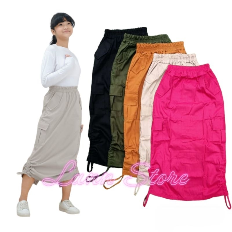 Jual ROK CARGO anak perempuan panjang 1 - 13 tahun Bahan katun Drill ...