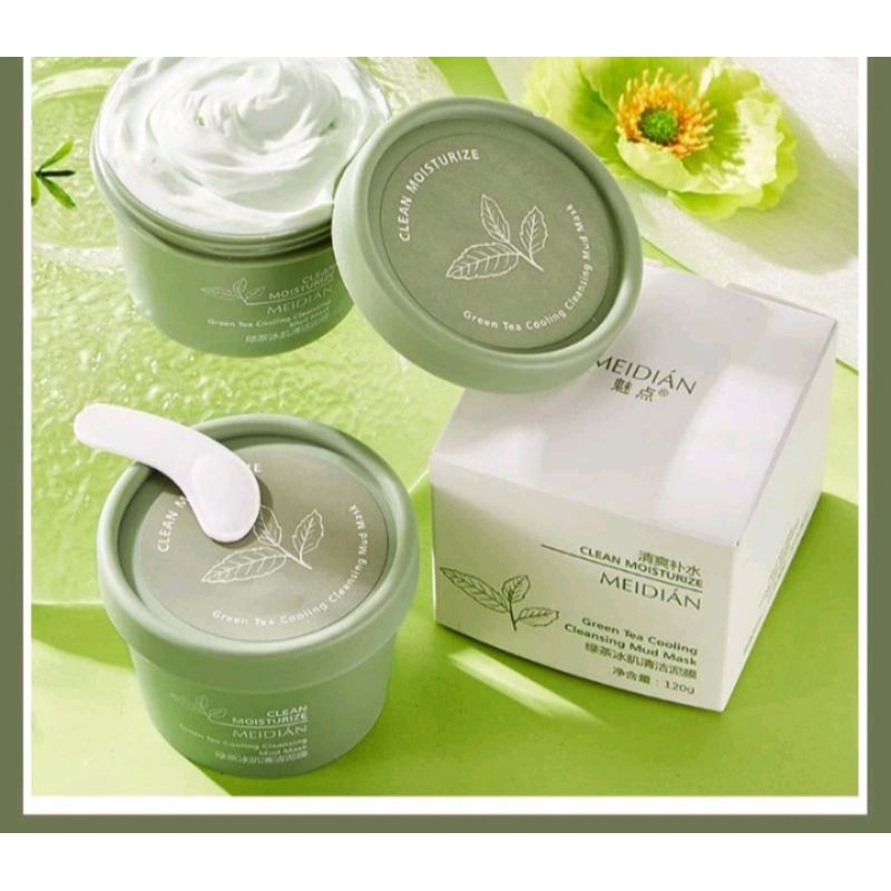 Jual ORIGINAL Masker Teh Hijau Cool Ampuh penghilang jerawat flek ...