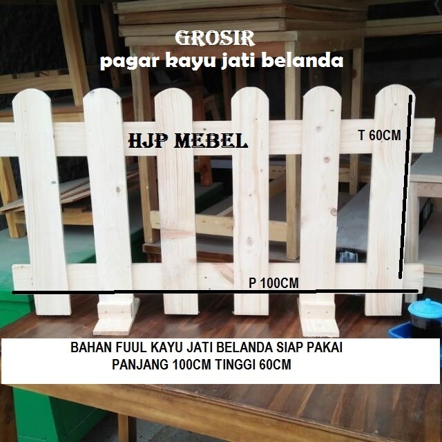 Jual PAGAR KAYU PAGAR JATI BELANDA SIAP PAKAI PANJANG 100CM TINGGI 60CM | Shopee Indonesia