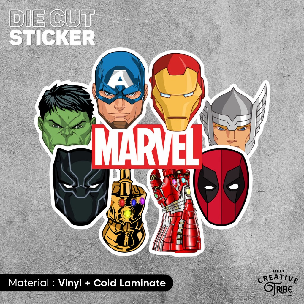 Jual Marvel - Sticker Vinyl Die Cut - Stiker Laptop Motor Mobil Botol ...