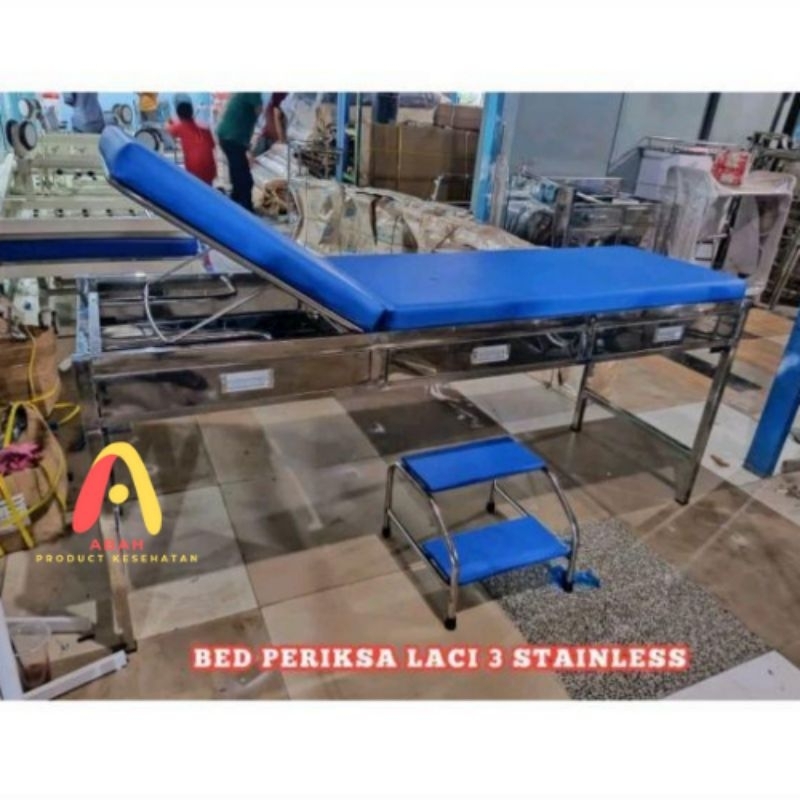 Jual Bed periksa pasien 3 laci stainless / meja periksa / Tempat tidur ...
