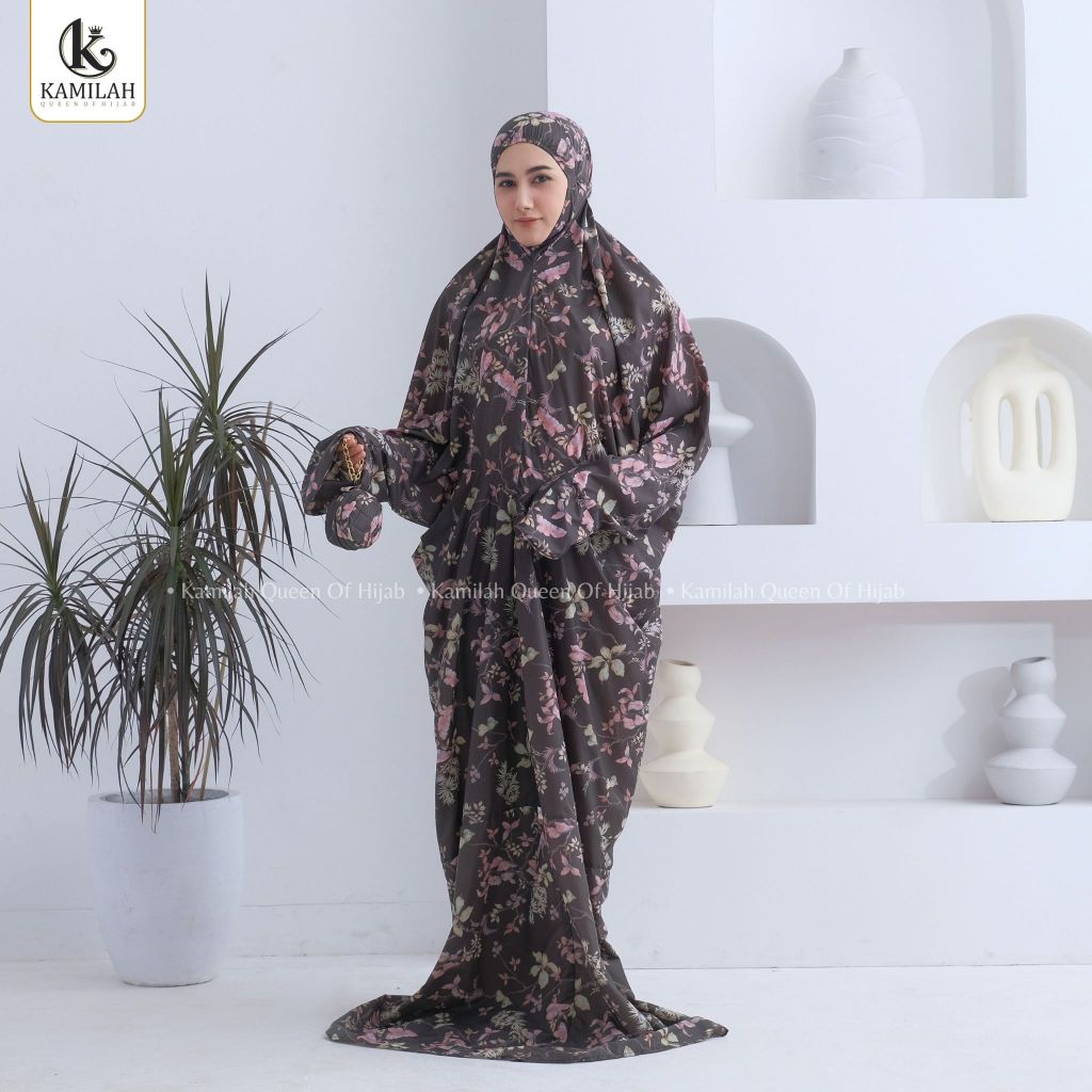 Jual Kamilah - Mukena Traveling Mini Pouch Terusan Alina Series Mukena Terusan Dewasa Lajuran ...