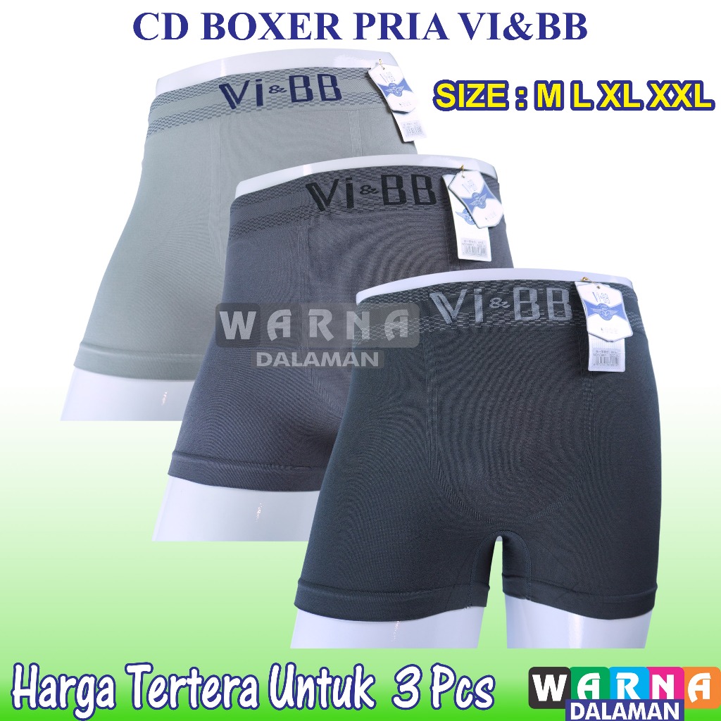 Jual ISI 3 Pcs CD Boxer Pria VI&BB Bahan Tebal Super Lembut WARNA ...