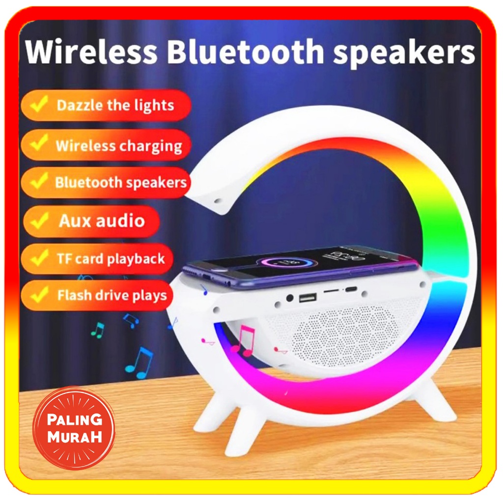Jual CL RGB Speaker Bluetooth LED Ambient Light Wireless Charger Lampu Meja | Shopee Indonesia