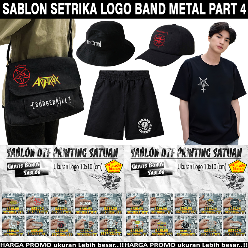 Jual Sablon Dtf logo custom sablon setrika band metal musik logo part 4 ...