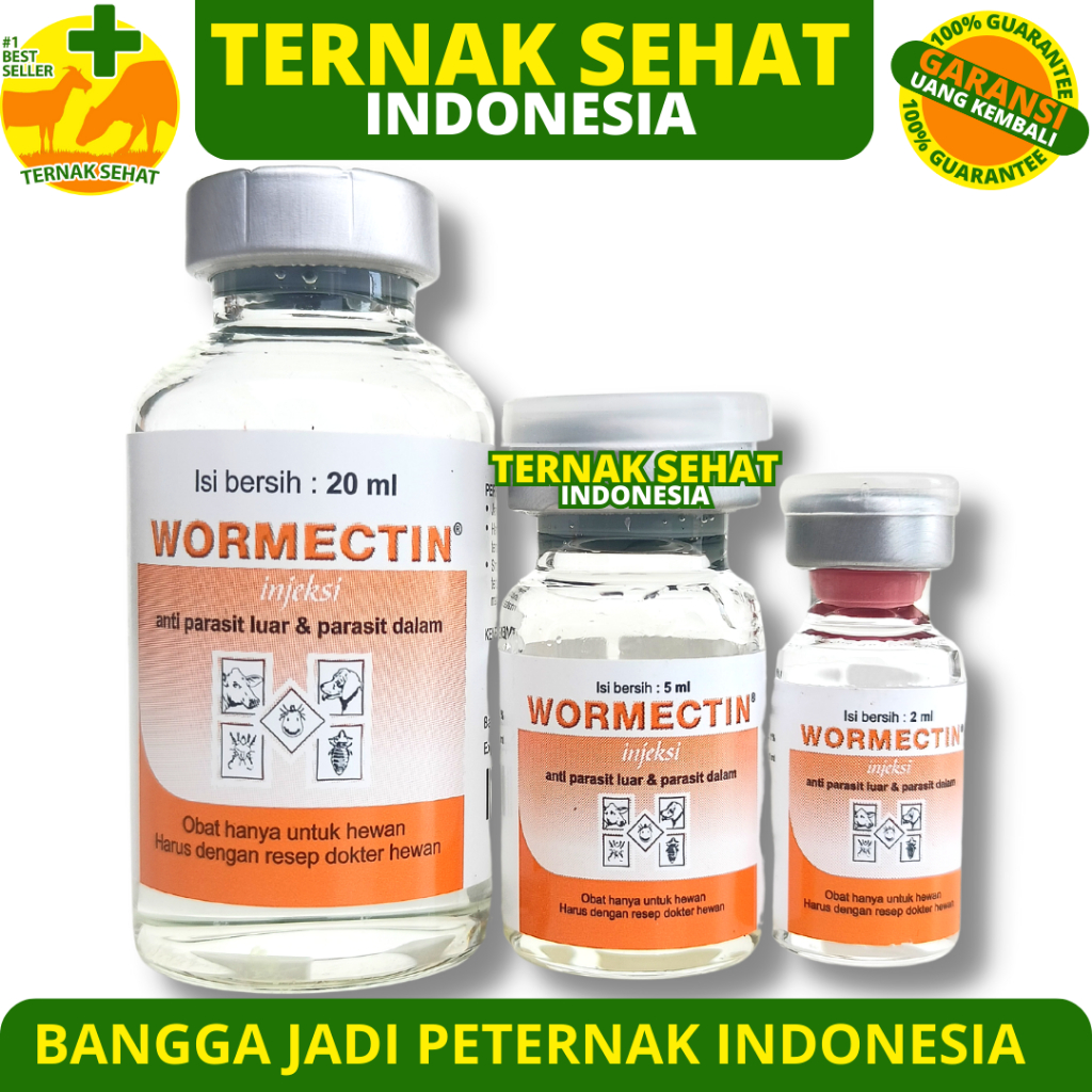 Jual WORMECTIN 2 ml 5 ml 20 ml - Anti parasit luar & dalam - Obat ...