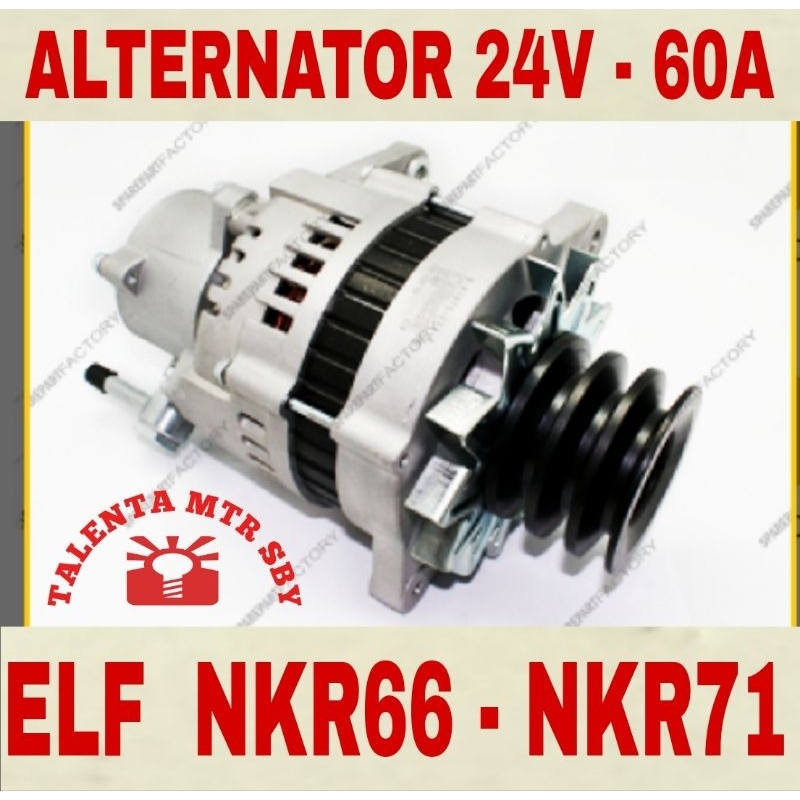 Jual 24V 60A. ALTERNATOR ASSY ISUZU ELF NKR66 + NKR71 DINAMO AMPERE ...