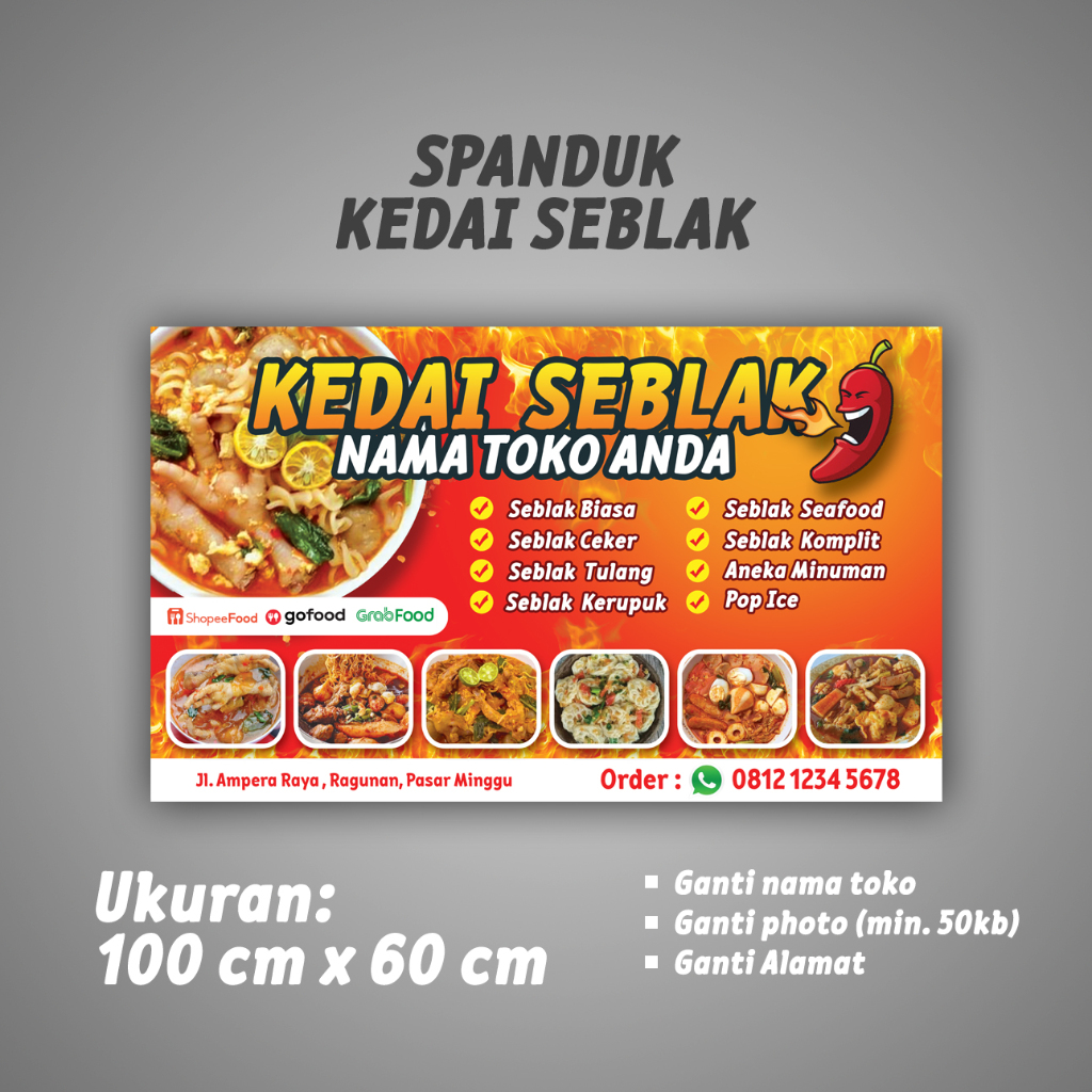 Jual BANNER/SPANDUK UMKM SEBLAK (BISA CUSTOM) | Shopee Indonesia