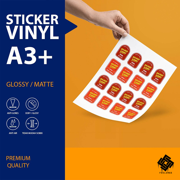 Jual Cetak Stiker Label Vinyl A3+ | Tanpa Minimum Order | Shopee Indonesia