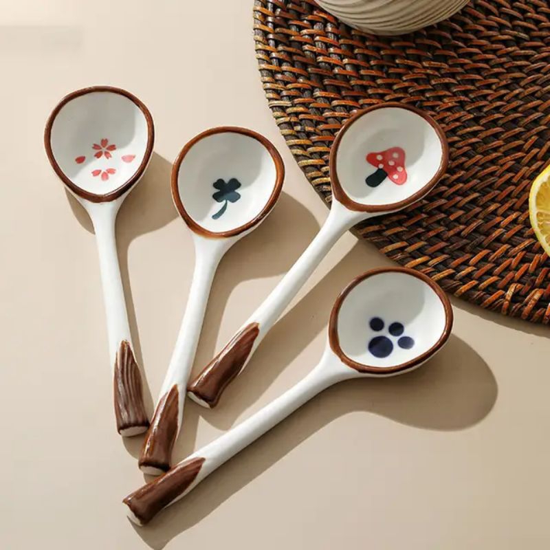 Jual Sendok Keramik Motif Jepang Estetik – Sendok Makan Unik Untuk Sup ...