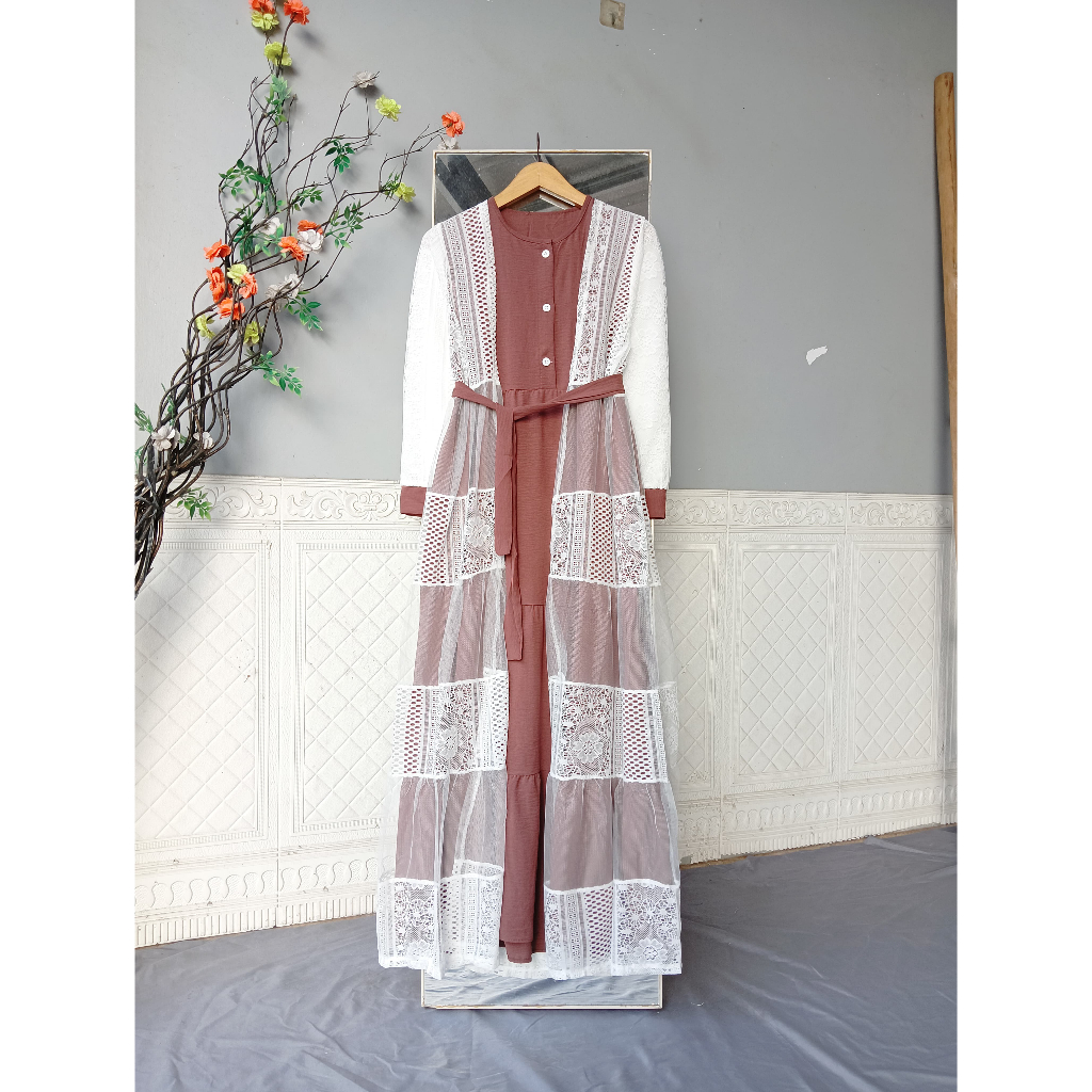 Jual GAMIS DEWISAN 2IN1 LONG OUTER BURKAT MIXX CRINKLE /COD/GAMIS ...