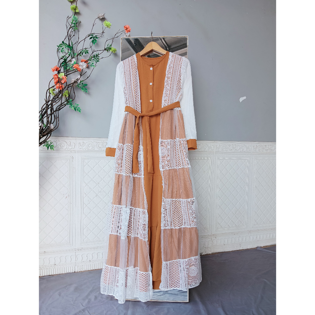 Jual GAMIS DEWISAN 2IN1 LONG OUTER BURKAT MIXX CRINKLE /COD/GAMIS ...