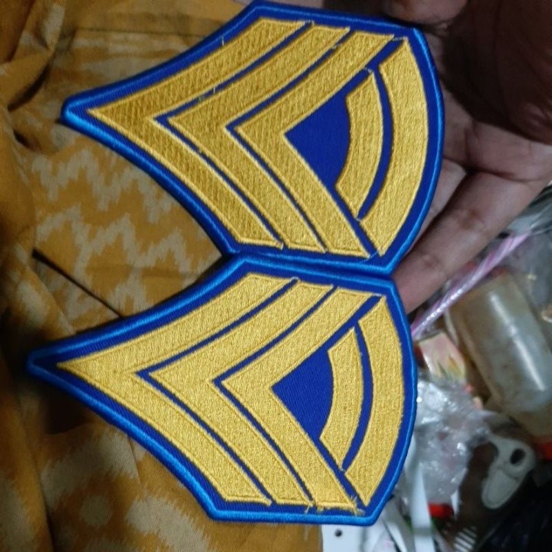 Jual sevron jahit hangtuah begron biru 1pasang | Shopee Indonesia