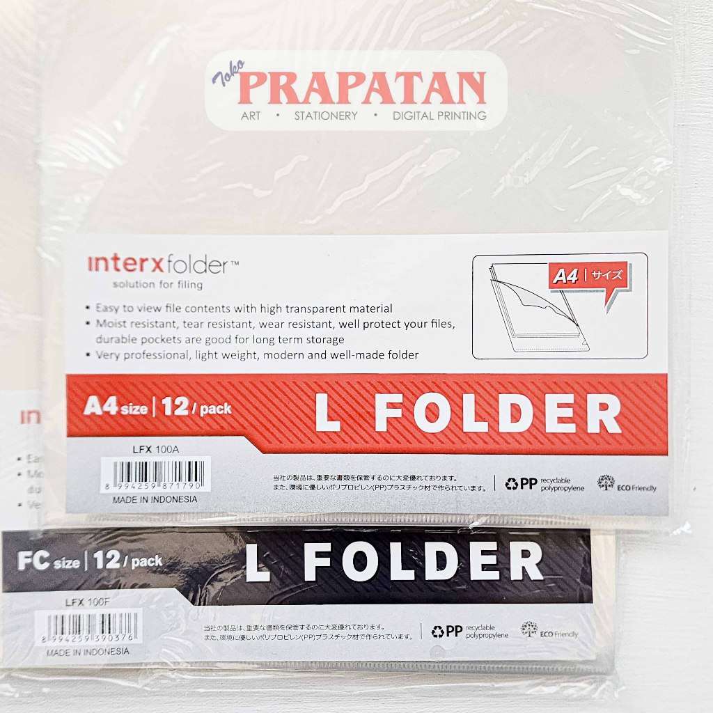 Jual InterX Map L Folder Bening Transparan LFX100 (ISI 12 PER PACK ...
