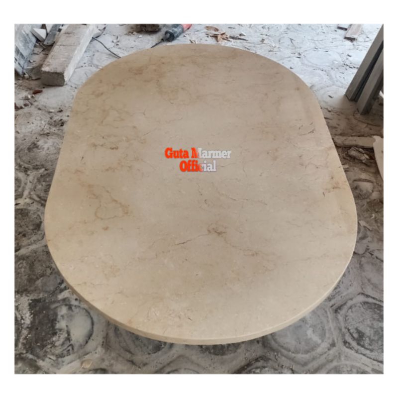 Jual Top Table ||| Daun Meja Batu Marmer Putih Model Oval Glosy ...