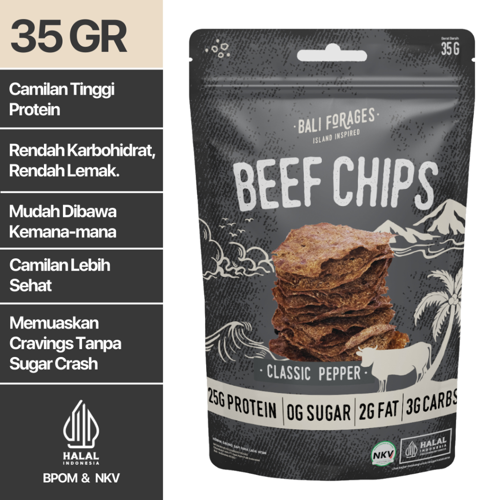 Jual Beef Chips Black Pepper Crispy Bali Forages Keripik Daging Sapi ...