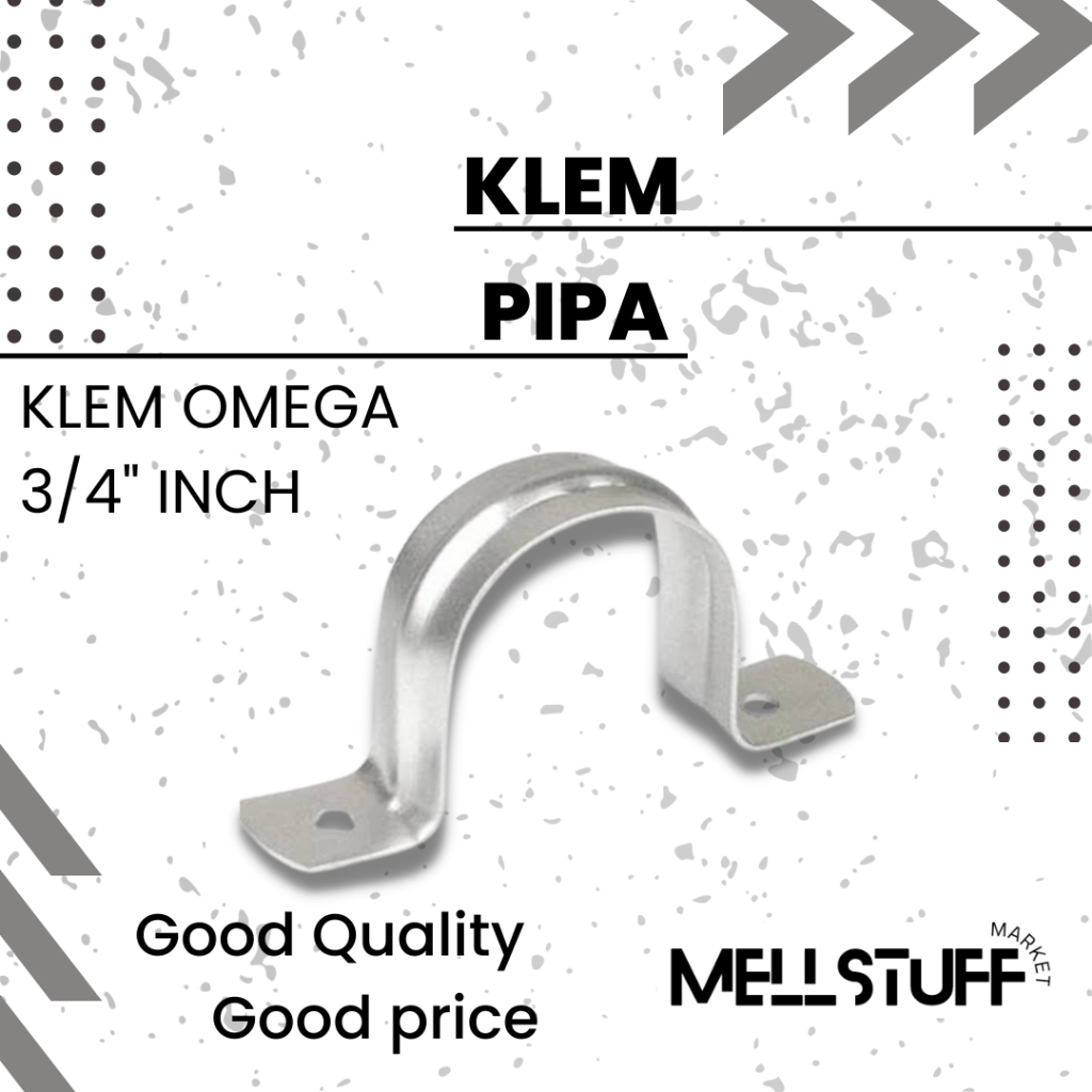 Jual Klem Pipa Ukuran 3/4" Inch Klem Omega / Klem Plat Besi Seng ...
