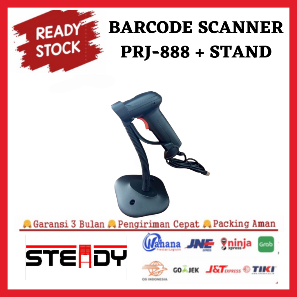 Jual BARCODE SCANNER PRJ 888 WIRELESS 2D/1D + STAND QR CODE EFAKTUR H4B ...