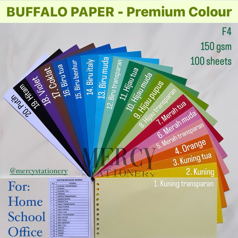 Jual 100 Lembar - Kertas Cover Buffalo Polos & Motif 150 Gr A4 F4 Folio ...