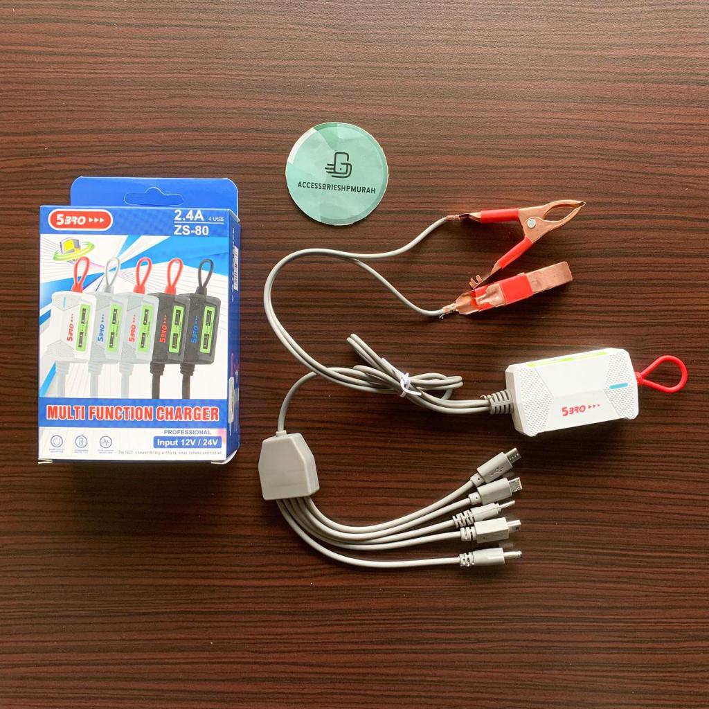 Jual CHARGER AKI 5 BRO 4 USB 2.4A ZS-80 | Shopee Indonesia