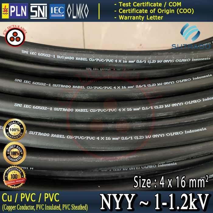 Jual Kabel NYY 4x16 mm2 SUTRADO /4 x 16 mm2/4x16mm2/4x16 mm/4x16mm | Shopee Indonesia