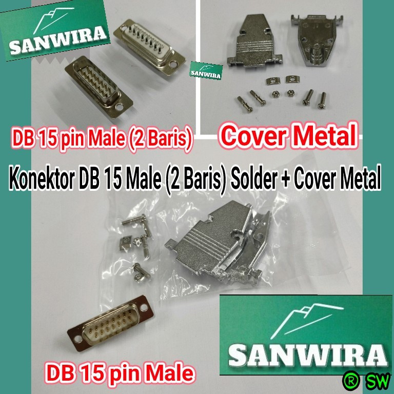 Jual Konektor DB 15 MALE 2 baris cover metal / Konektor DB15 Male 2 ... Jual Konektor DB 15 MALE 2 baris cover metal / Konektor DB15 Male 2 ...