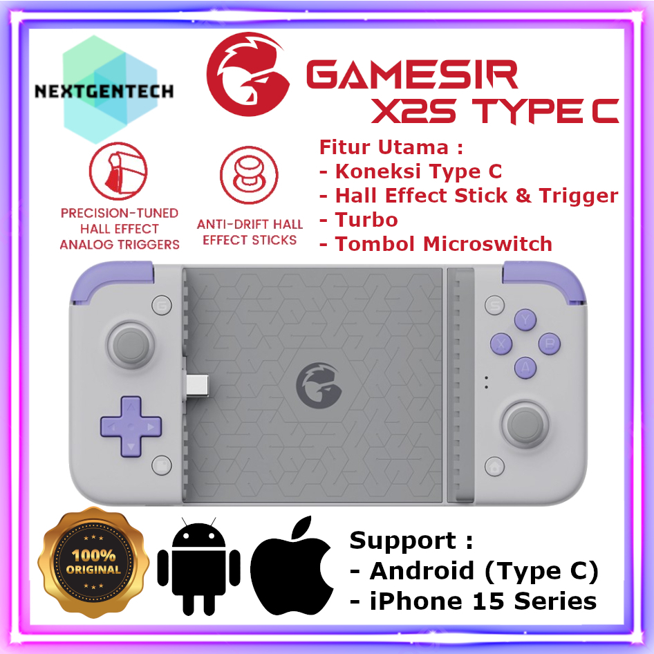 Jual Gamesir X2s Type C Controller Hall Effect Gamepad Mobile Gaming Stick Shopee Indonesia 3902