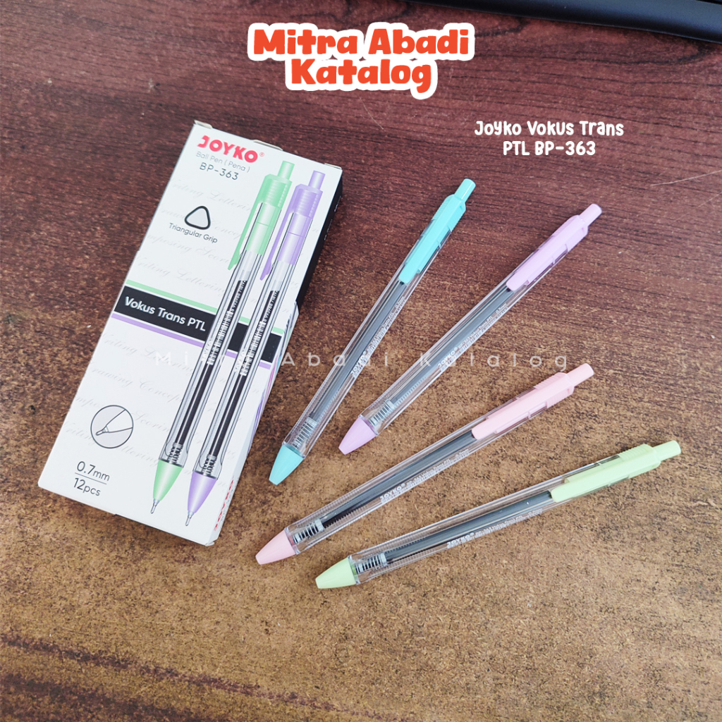 Jual (12 PCS) PULPEN JOYKO VOKUS TRANS PTL BP-363 / PULPEN MURAH TINTA ...
