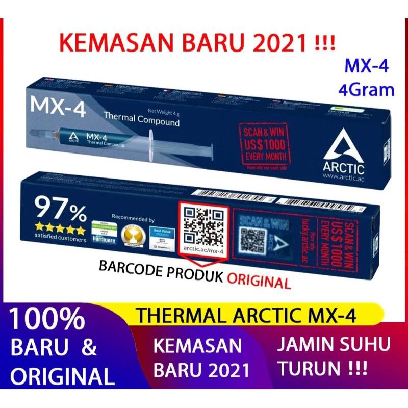 Jual Pasta Thermal Compound MX 4 Pasta Artic Cooling MX-4 gram | Shopee ...
