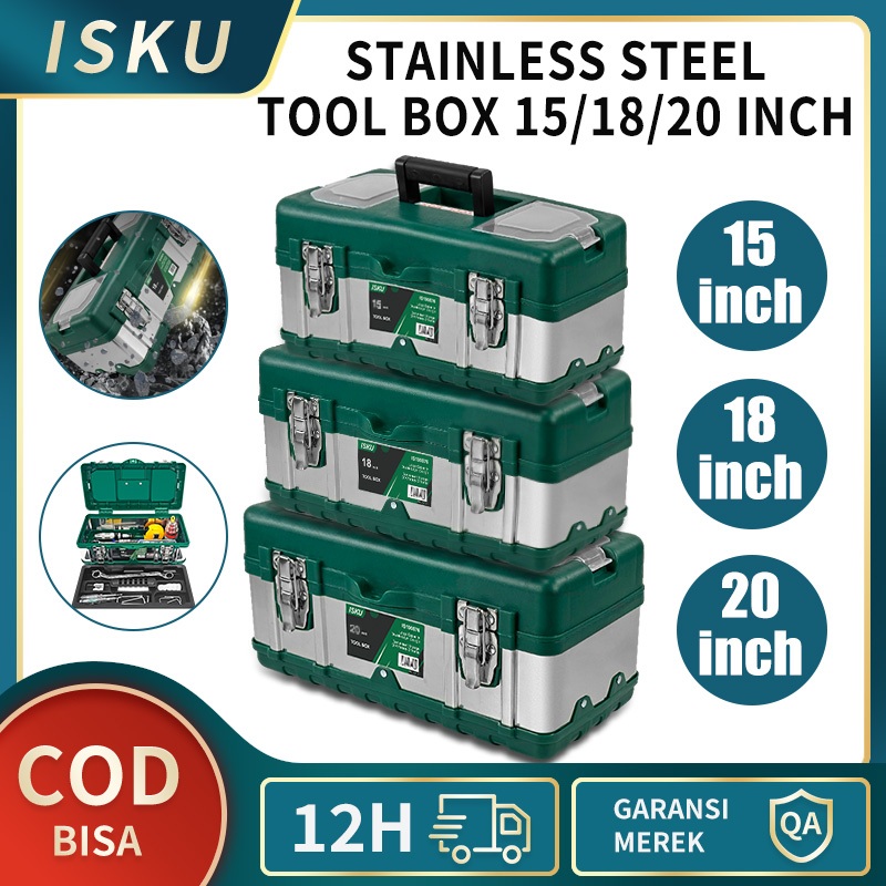 Jual ISKU Tool Box Besar 15-20inch Tahan lama Toolbox Baja Kotak ...