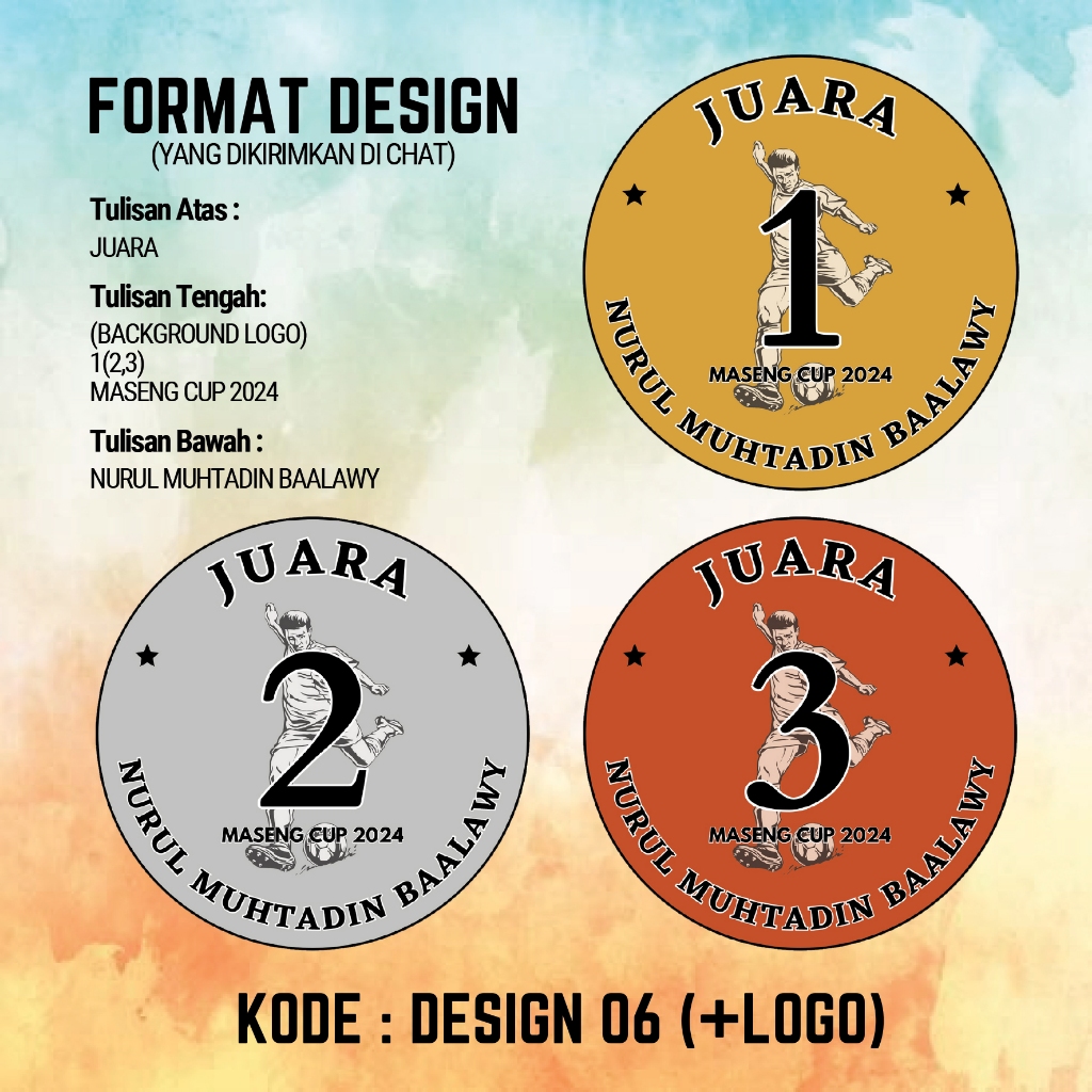 Jual MEDALI PLUS CUSTOM STICKER | Shopee Indonesia