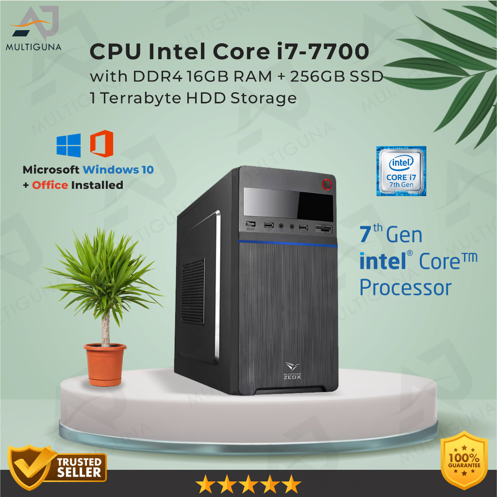 Jual CPU PC Komputer Intel Core i7-7700 Gen-7 DDR4 SSD Rakitan Office ...